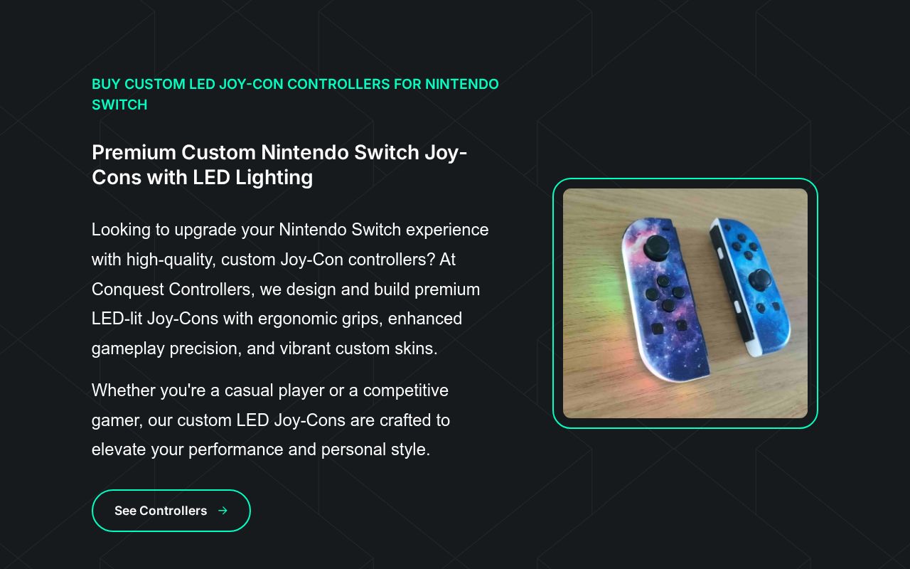 Conquest Controllers – Custom LED Joy-Cons for Switch